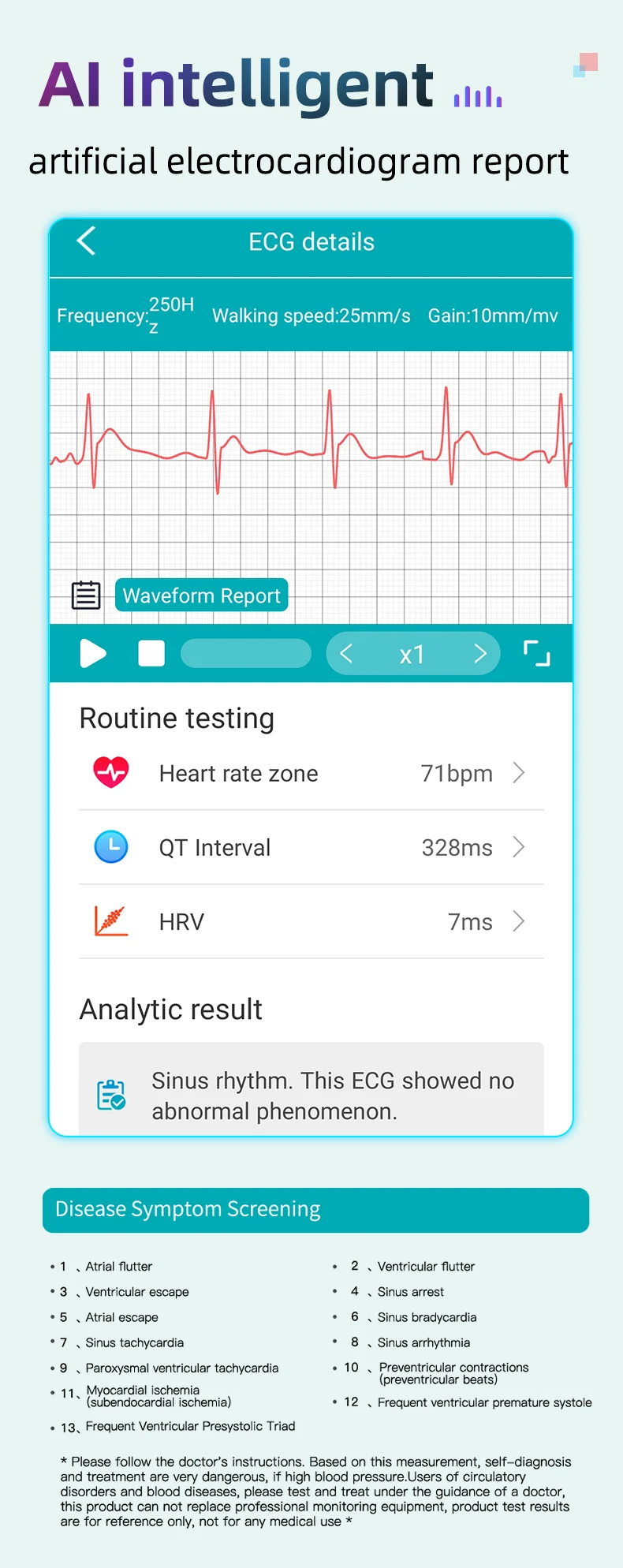 Smart ECG HRV Monitor Smart Watch with SPO2 & Body Temperature - Heart ...