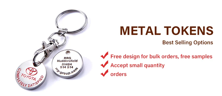 Design Logo Diy Shopping Trolley Tokens Decorative Hook Keyrings ...