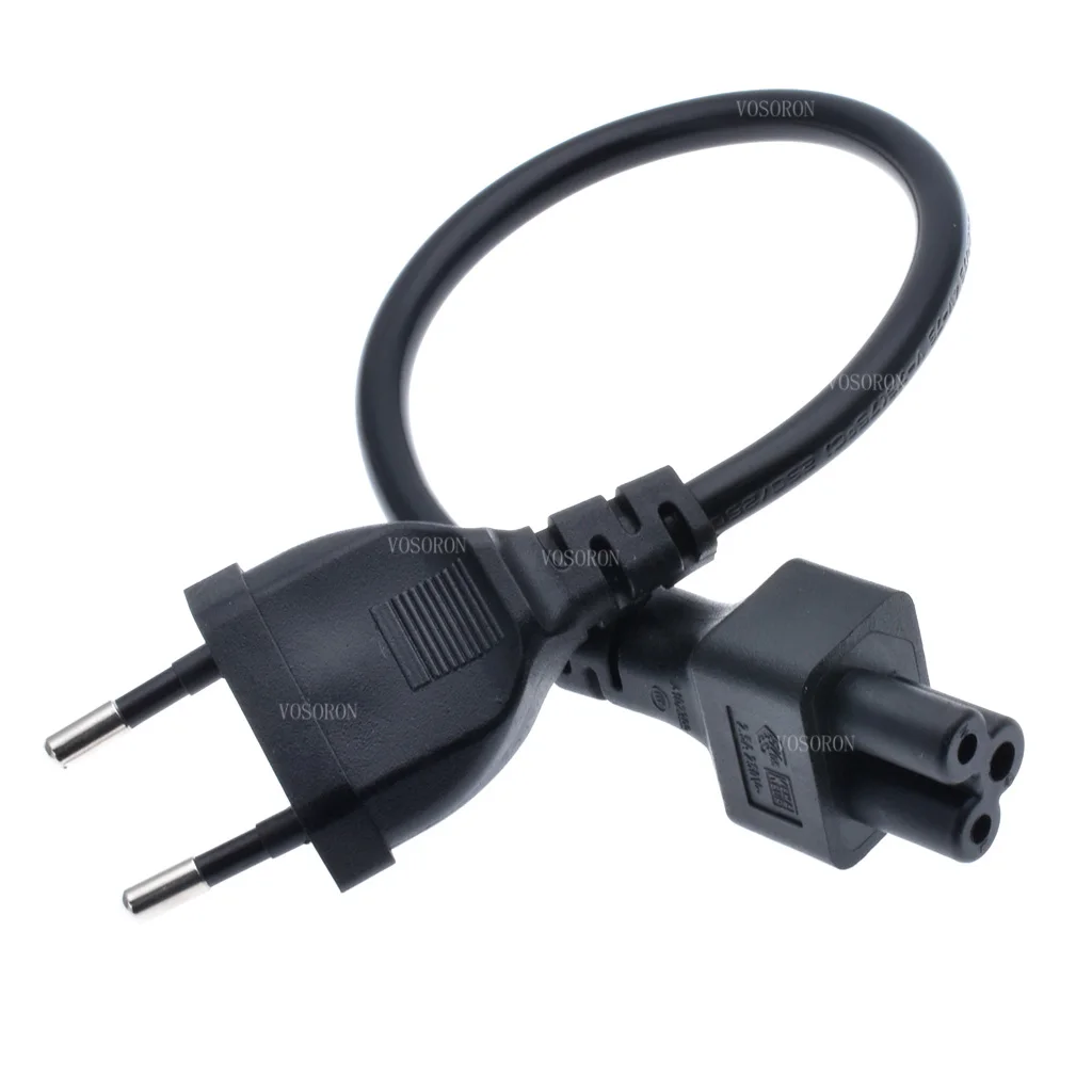 European Power Adapter Cord Cable 30cm/200cm EU Plug 2 Pin Male to IEC ...