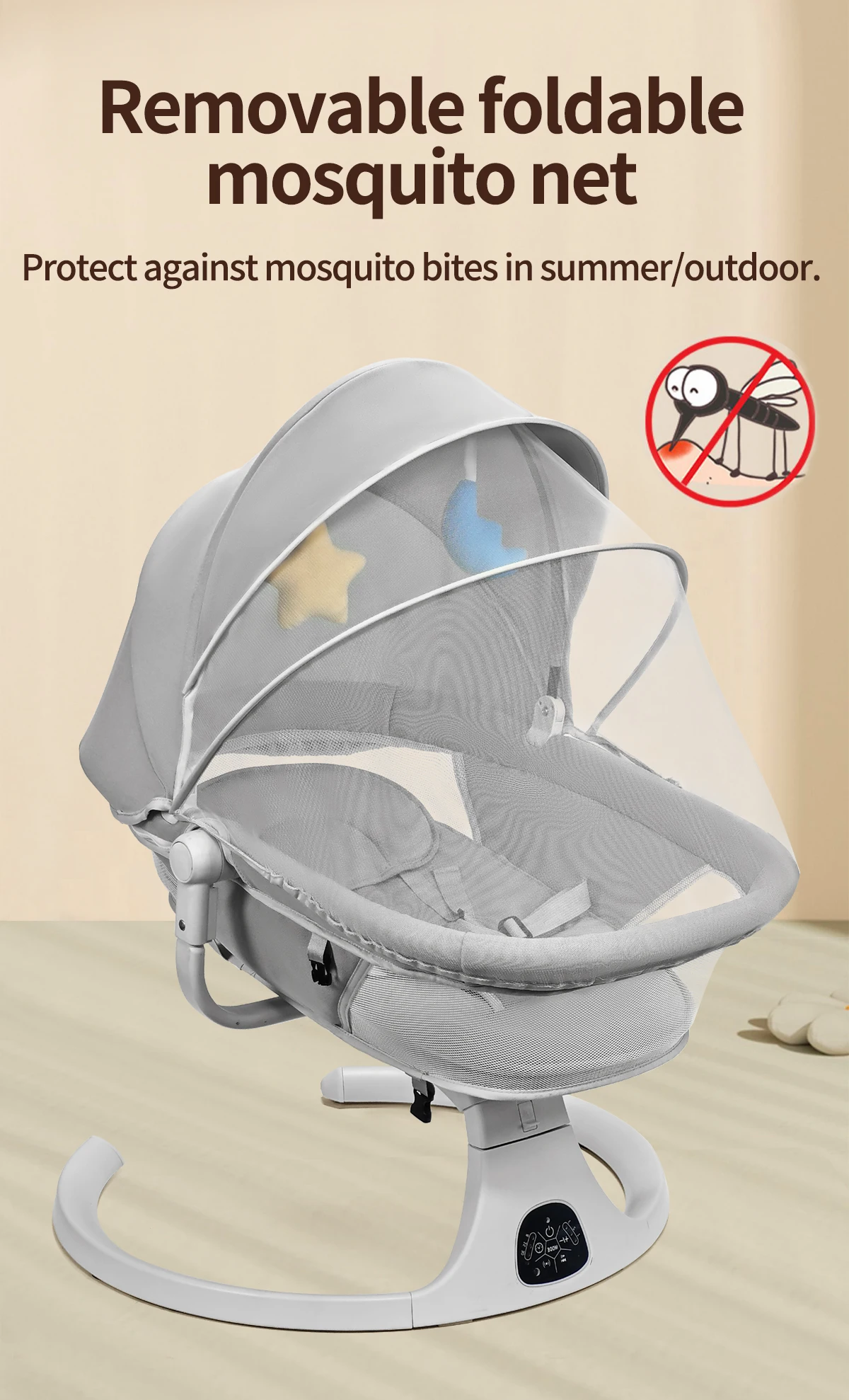 2025 New Model Baby Electric Rocking Foldable Newborn Bassinet ...