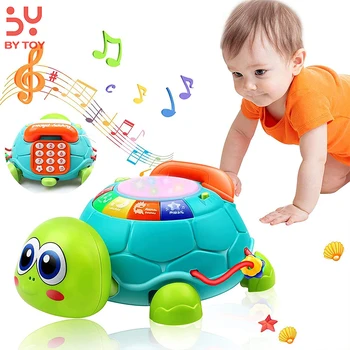 Cute Stone Baby Learning Toy Musical Turtle Toy Pretend Phone Call ...