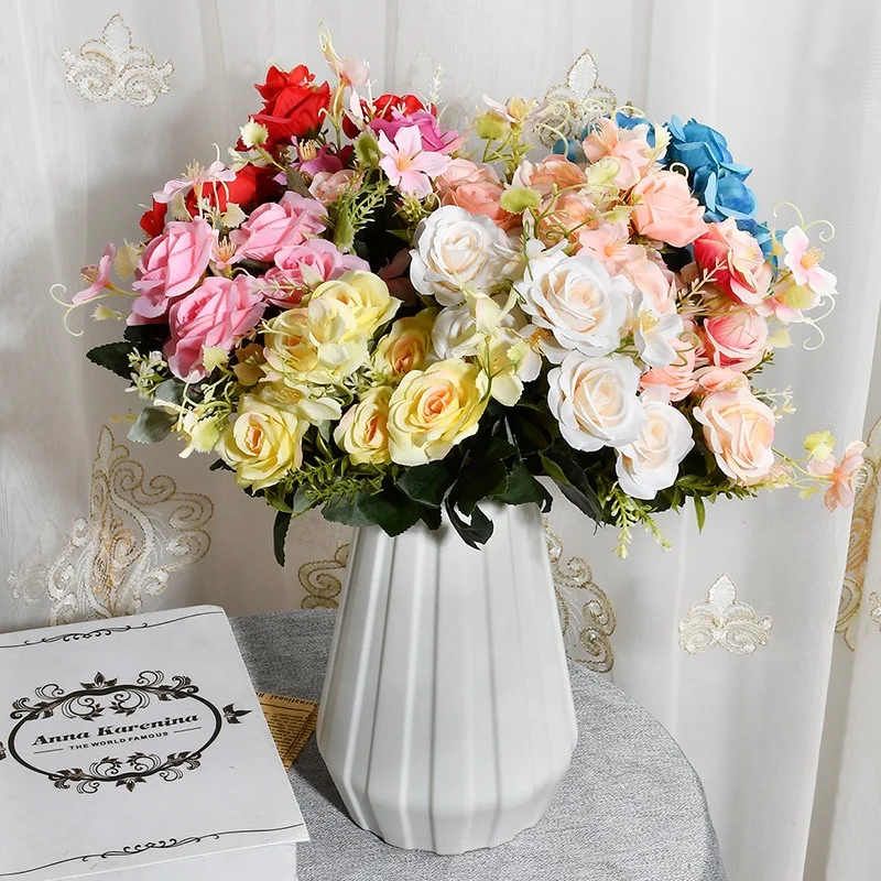 Colorful Silk Large Artificial Flower Heads Wholesale Artificial Flower ...