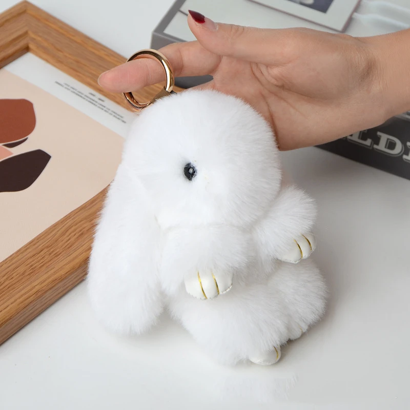 18cm Bunny Doll - Cute Rabbit Keychain with Faux Fur