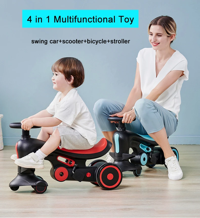 BEBELUX 4 Wheel Children Swing Car - Ride on Toy Fun