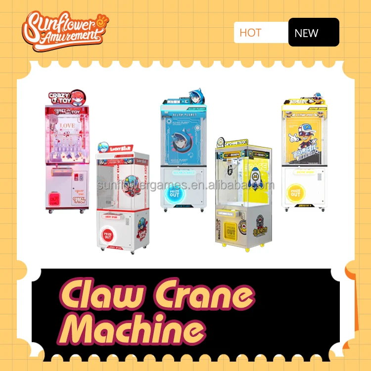 Crazy Toy 3 Amusement Coin Operated Catch Mini Toy Crane Claw Game ...
