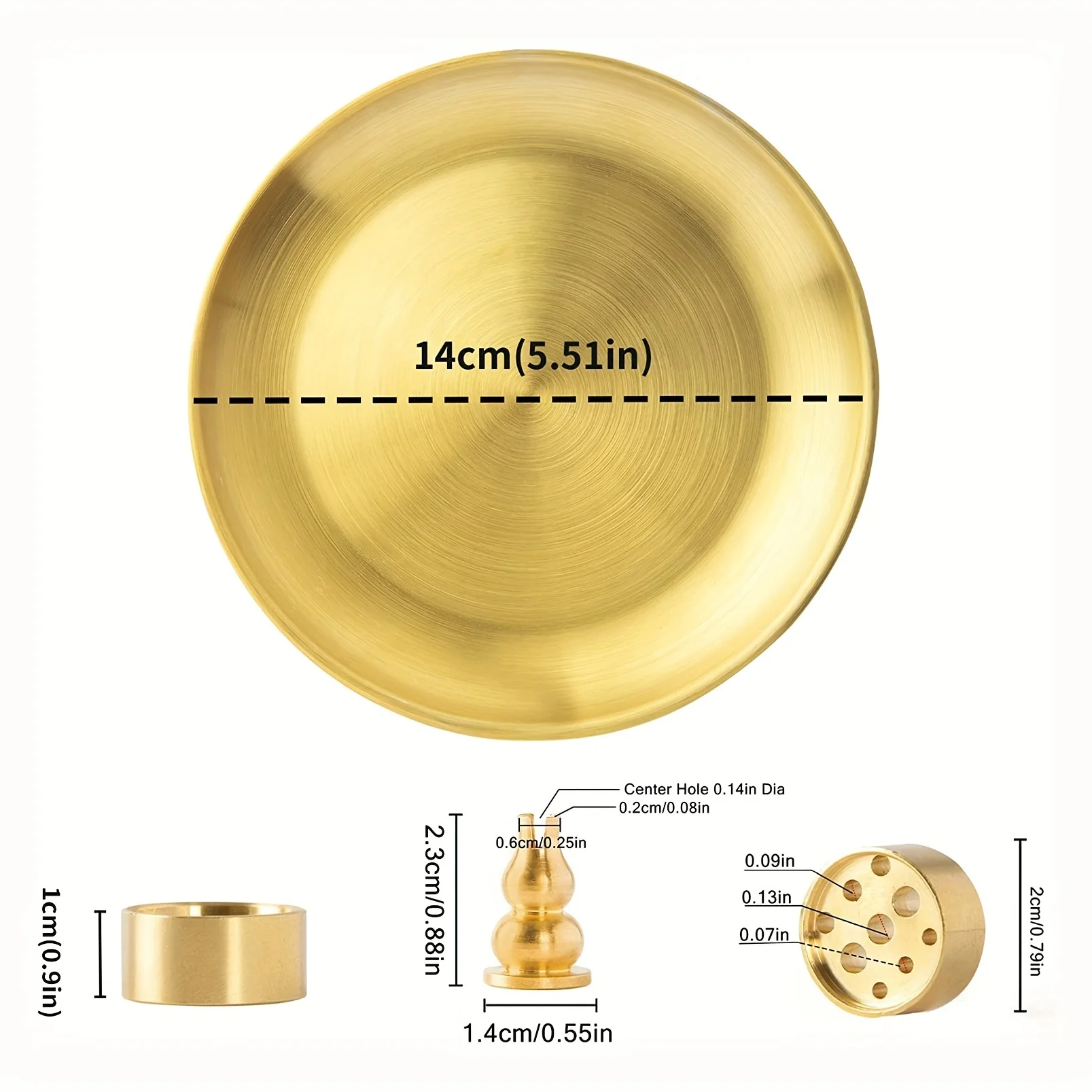 Three In One Brass Incense Cone Gourd Incense Insert Nine Hole Incense ...