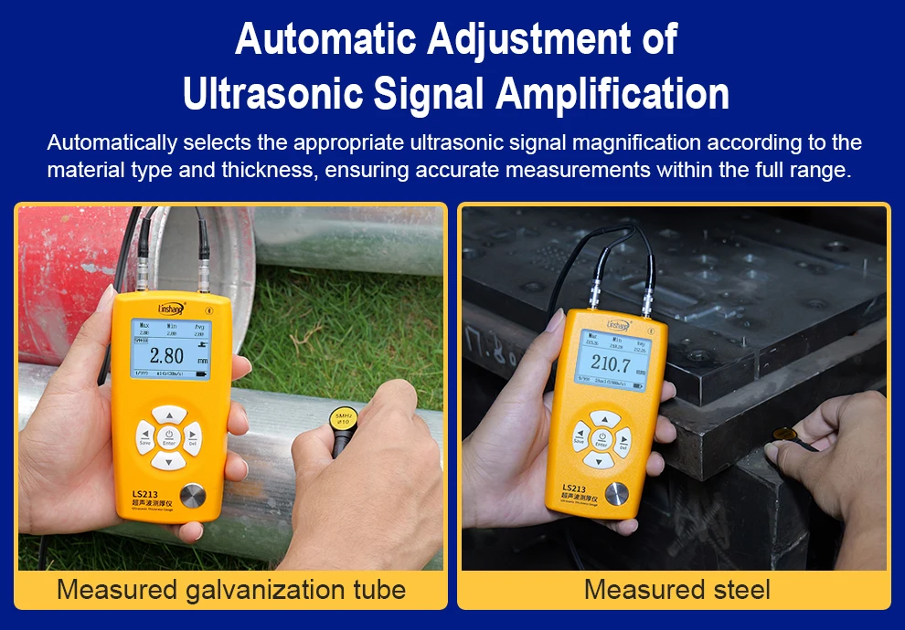 LS213 Digital Ultrasonic Metal Thickness Gauge - Portable & Accurate