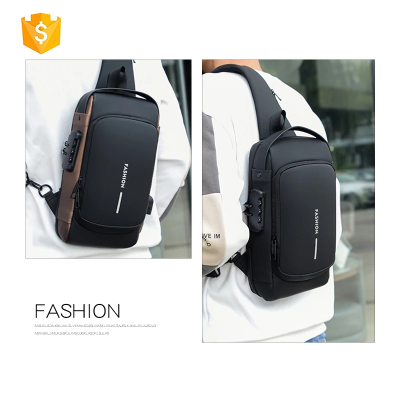 Customized Men's Chest Bag Waterproof Usb Men's Messenger Bag Anti ...
