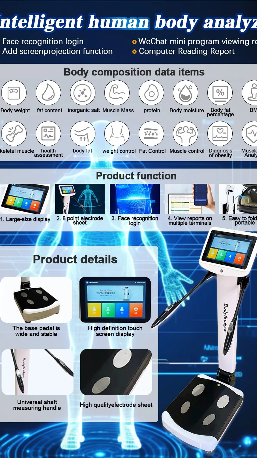 3d Body Composition Analysis Skin Analyzer Machine For Body And Face ...