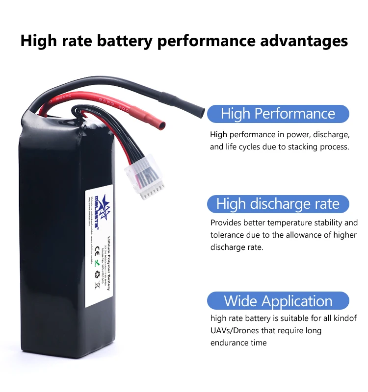 Custom 22.2v 9500mah Drone Battery for Large Model Aircraft