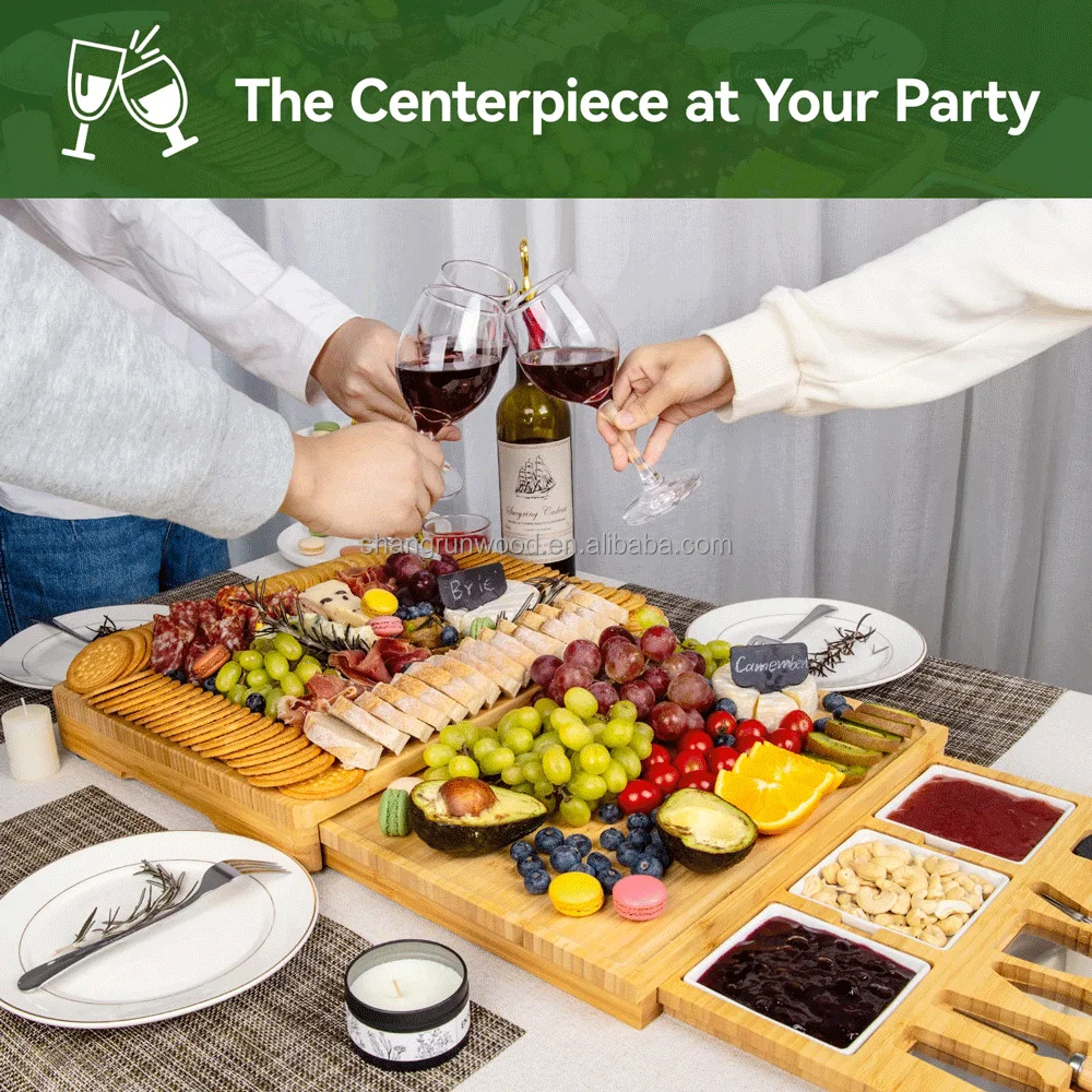 Extra Large Charcuterie Board Set Cheese Platter Tray Wine Cutting ...