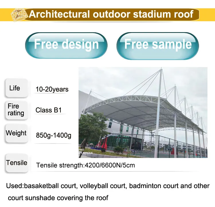 PVDF/PTFE Canopy Tent - Durable Membrane for Stadium Roofs