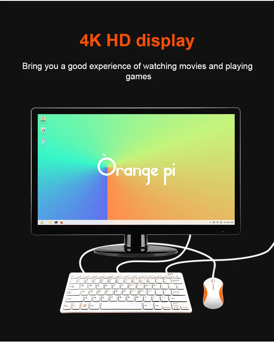 Orange Pi 800+5V4A Type-C Power Supply+Wireless Mouse+ Cable+HD Camera+ ...