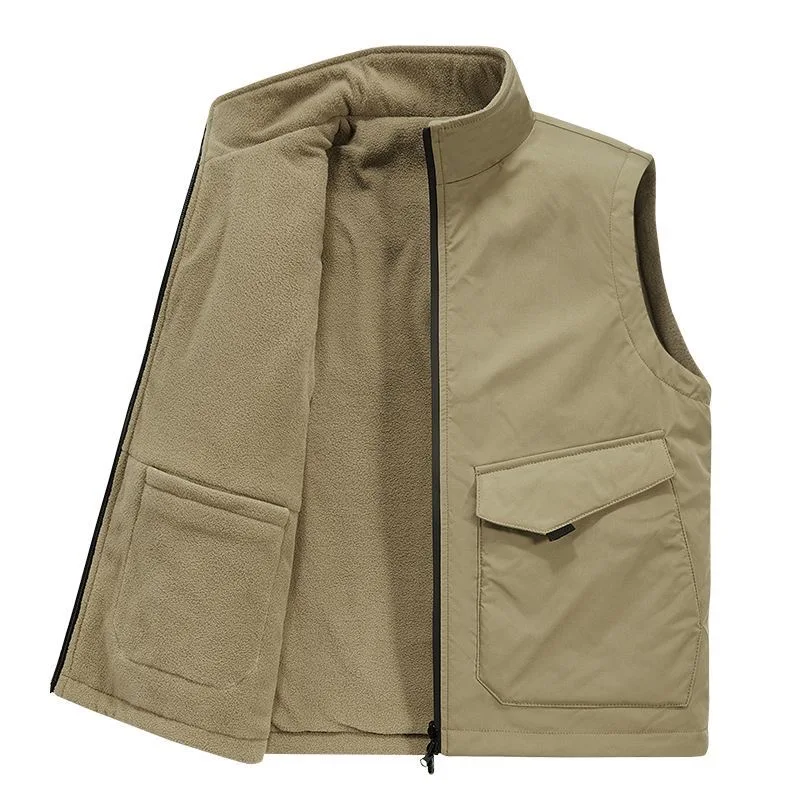 Men's Double-sided Fleece Vest With Multi-pockets,Perfect For Autumn ...