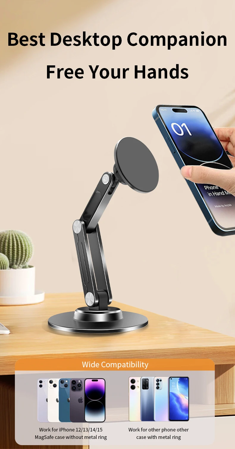 Desk 360 Rotating Height Adjustable Magnetic Phone Holder