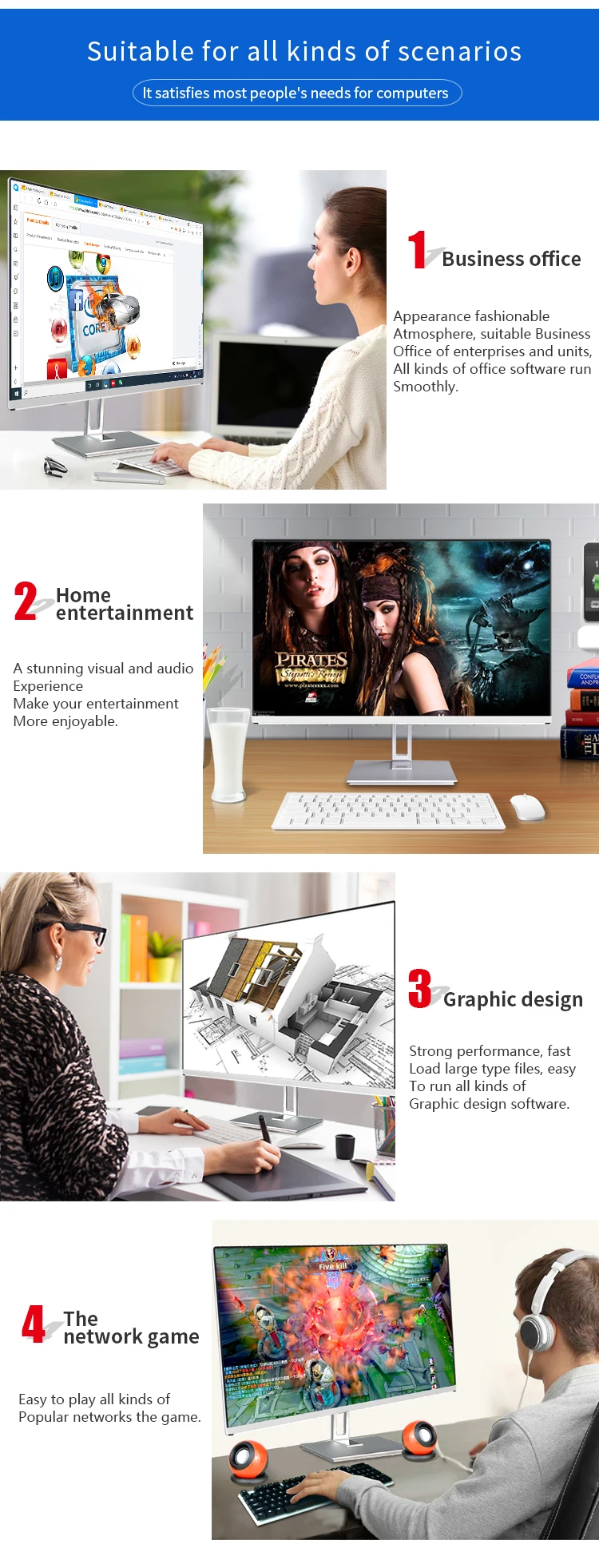 27 Inch Slim Office Standalone Desktop Core I7 1tb Allin One Core I3 ...