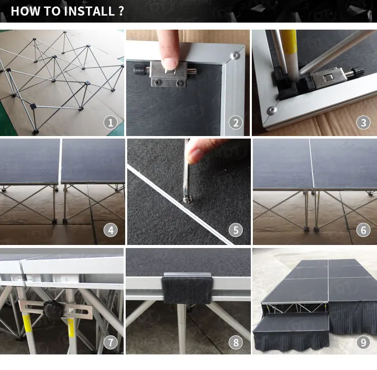 Stage Platform Display Aluminum Folding Riser Smart Stage Cheap ...