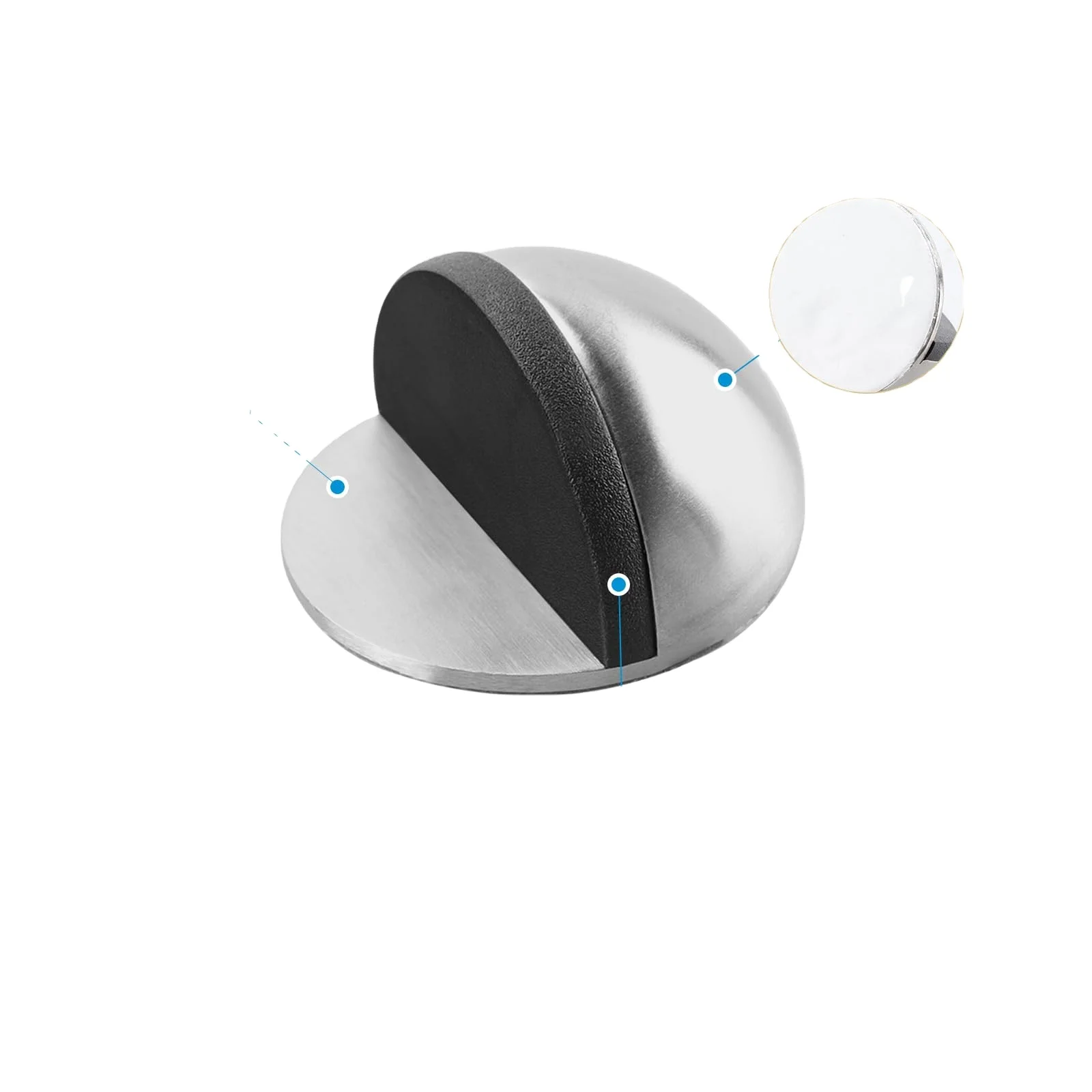 Mounted Half Moon Door Stop Polished Oval Door Stoppers for Floor with ...