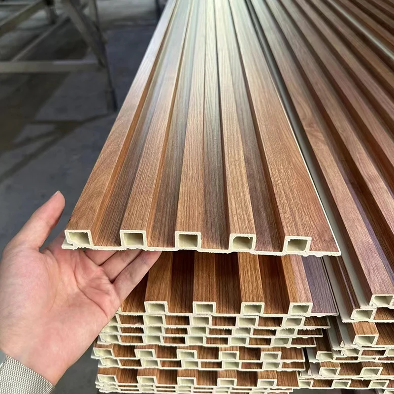 Indoor Wood Veneer Wpc Mobile Home Wall Panel Glue Slat Partition ...