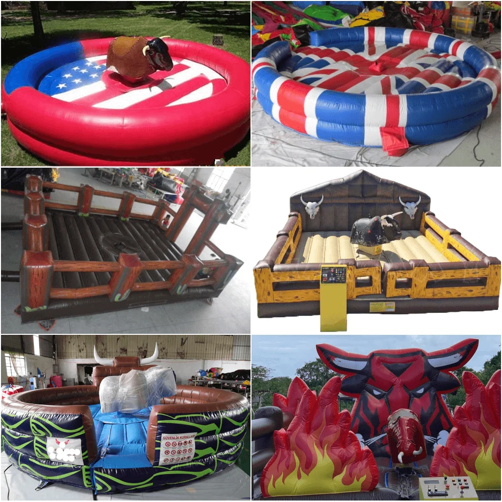 Inflatable Bull Riding Challenge for Kids & Adults with Blower