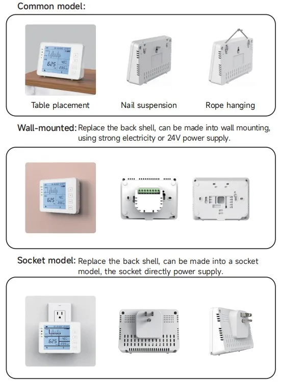 LoRa CO2 Monitor, Temperature and Humidity Transmitter Air Quality CO2 ...