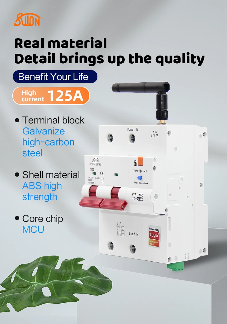 Tuya Wifi Smart Circuit Breaker - 4P 125A MCB Protection
