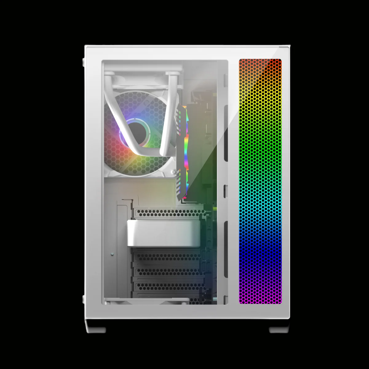 Gaming ATX Full Tower PC Case with Tempered Glass RGB Fan Mesh and ...
