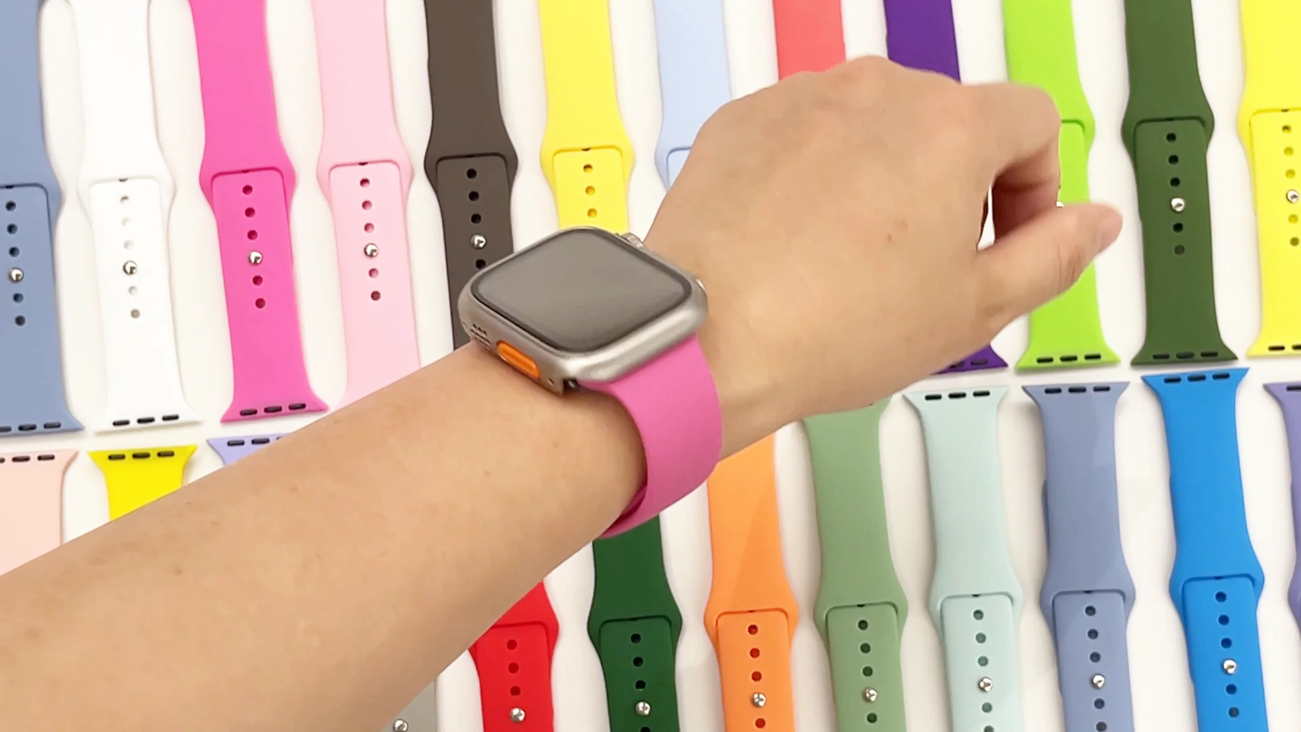 Dual Color Laser Engraved Silicone Watch Strap For Apple Watch Ultra ...