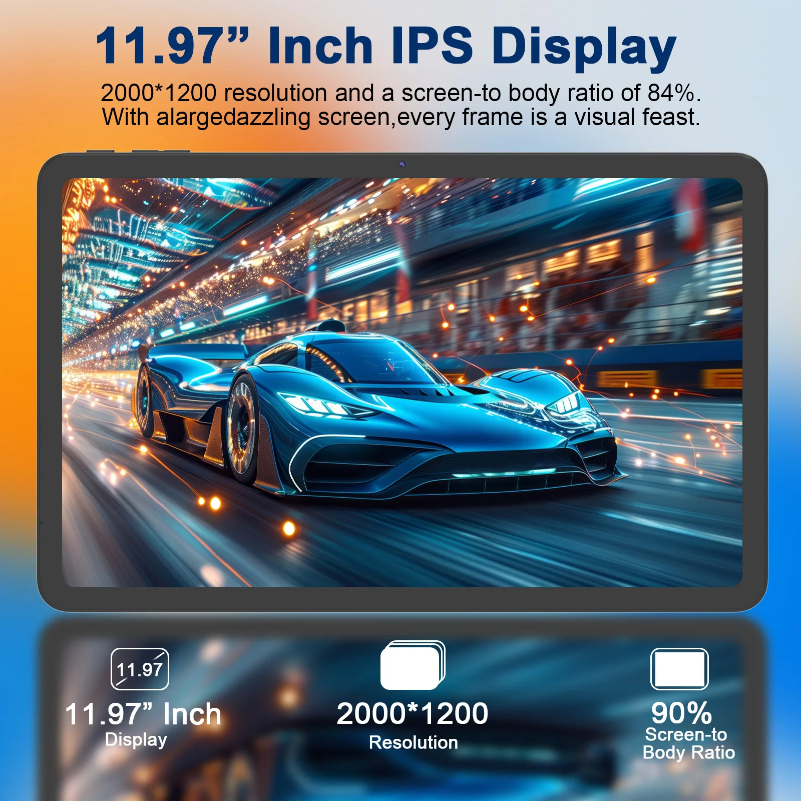12 Inch Android Tablet with 20GB RAM, 128GB ROM, Octa-Core Processor ...