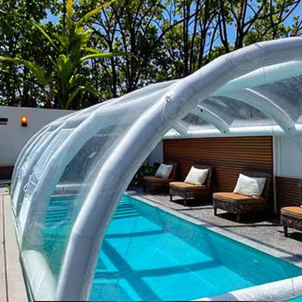 Customised Inflatable Big Pool Tent Cover Home And Residential Use Dome ...