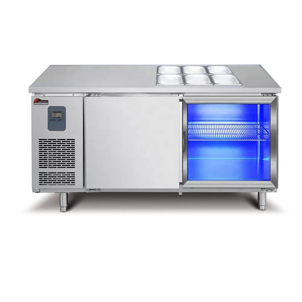 Commercial Bar Fridge Table Freezer - Glass Door & Capacity