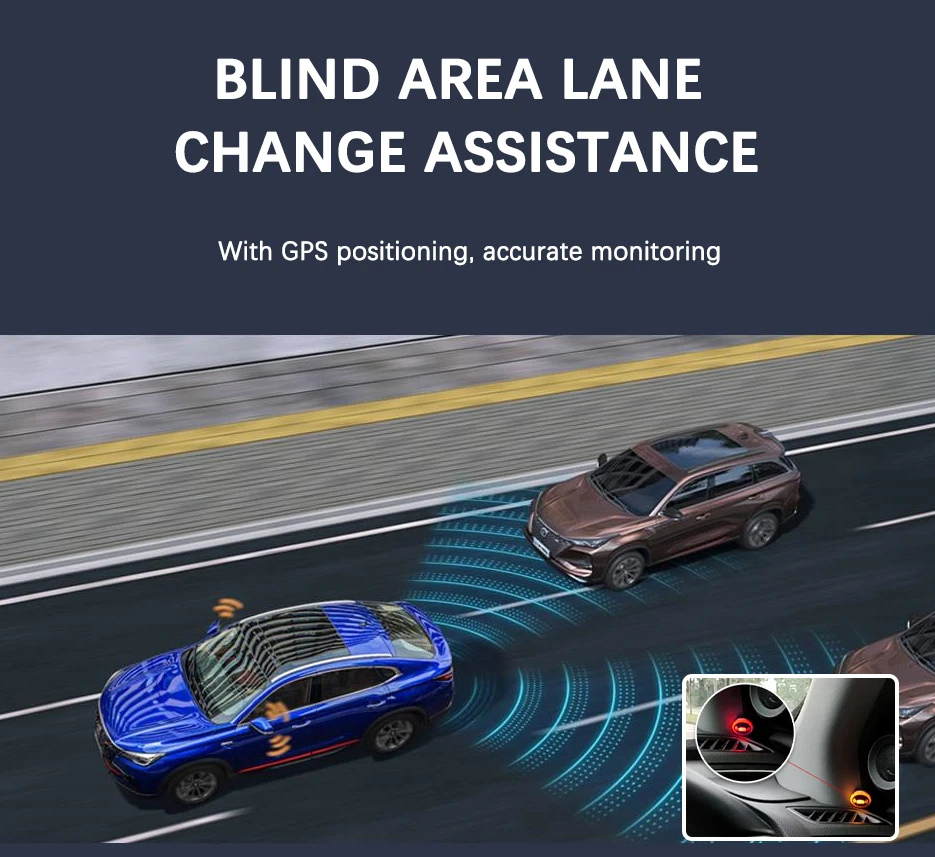 Universal Car BSM Blind Spot Monitoring System with GPS