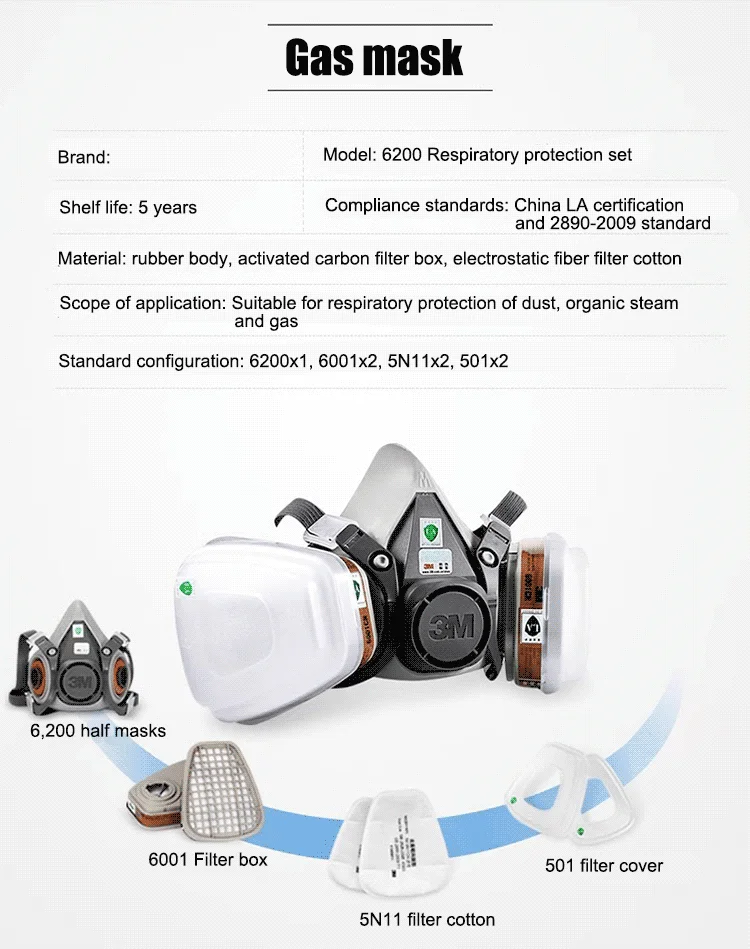 Effective Dust And Smoke Prevention Gas Mask Half Cover Protection Mask ...