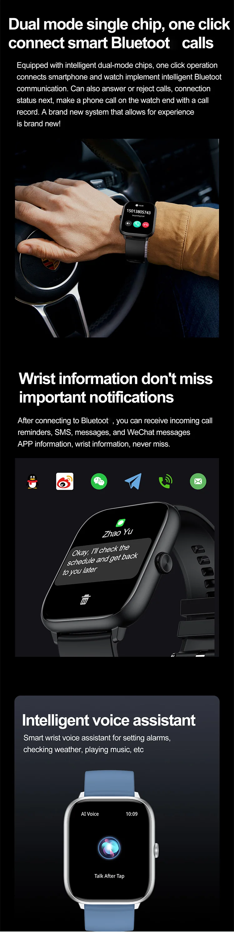 T22 Smart Watch - 2.06 Inch AMOLED HD Screen with 115 Sports Modes