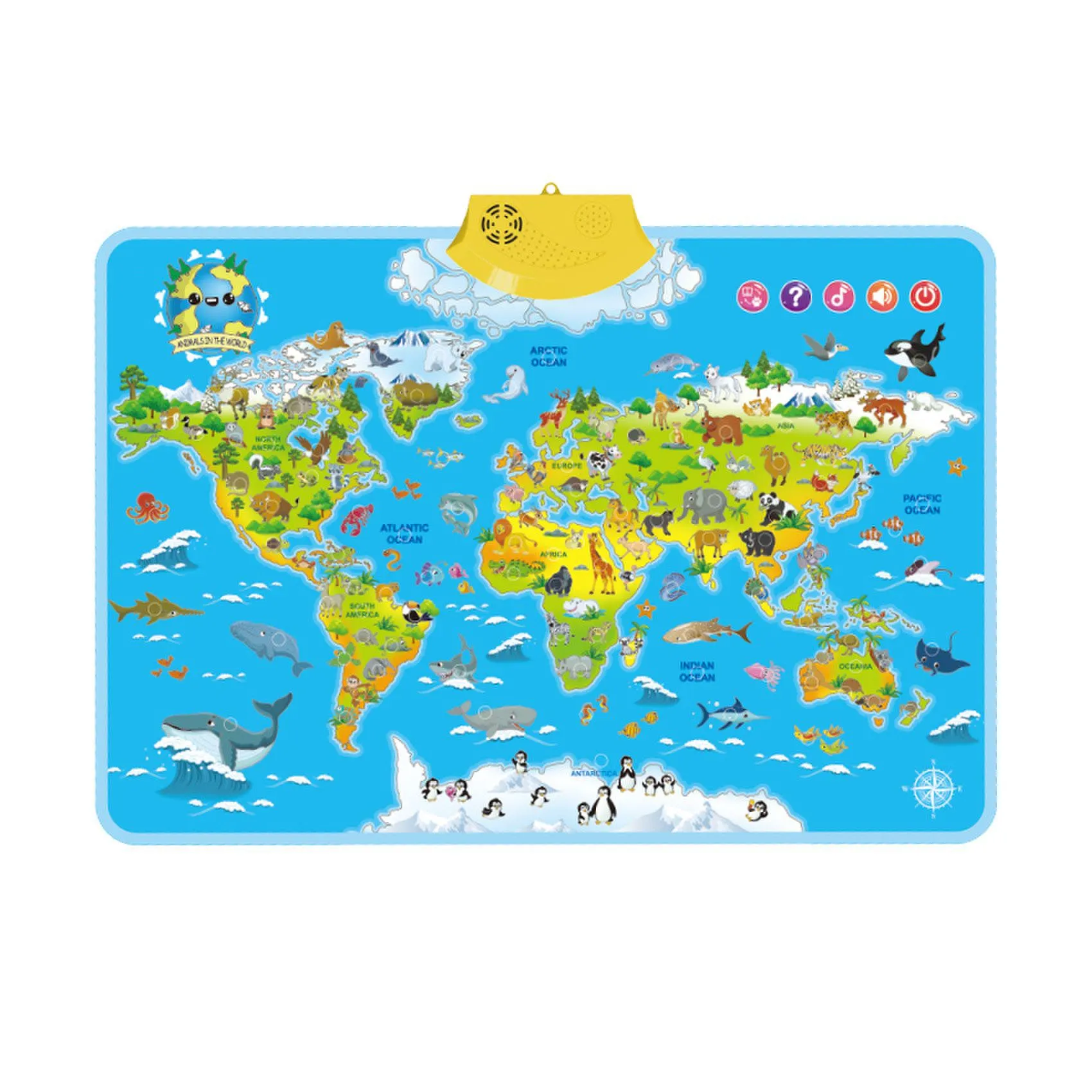 My World Interactive Map Geography Educational Talking Poster Toy Flags ...