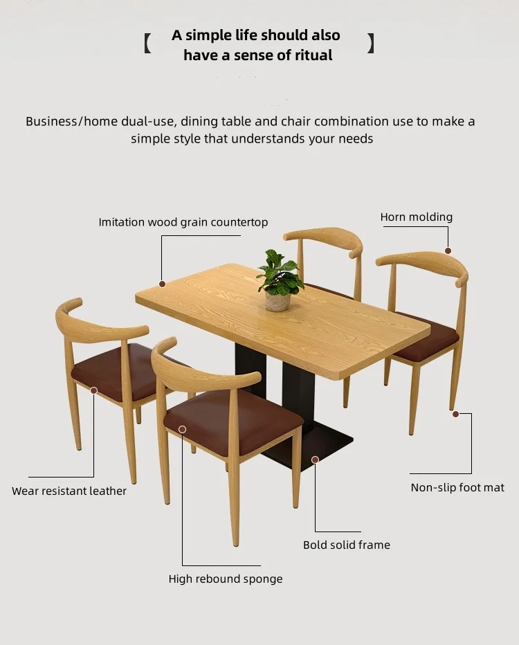 Modern Simple Solid Wood Restaurant Dining Table and Chair, Restaurant ...