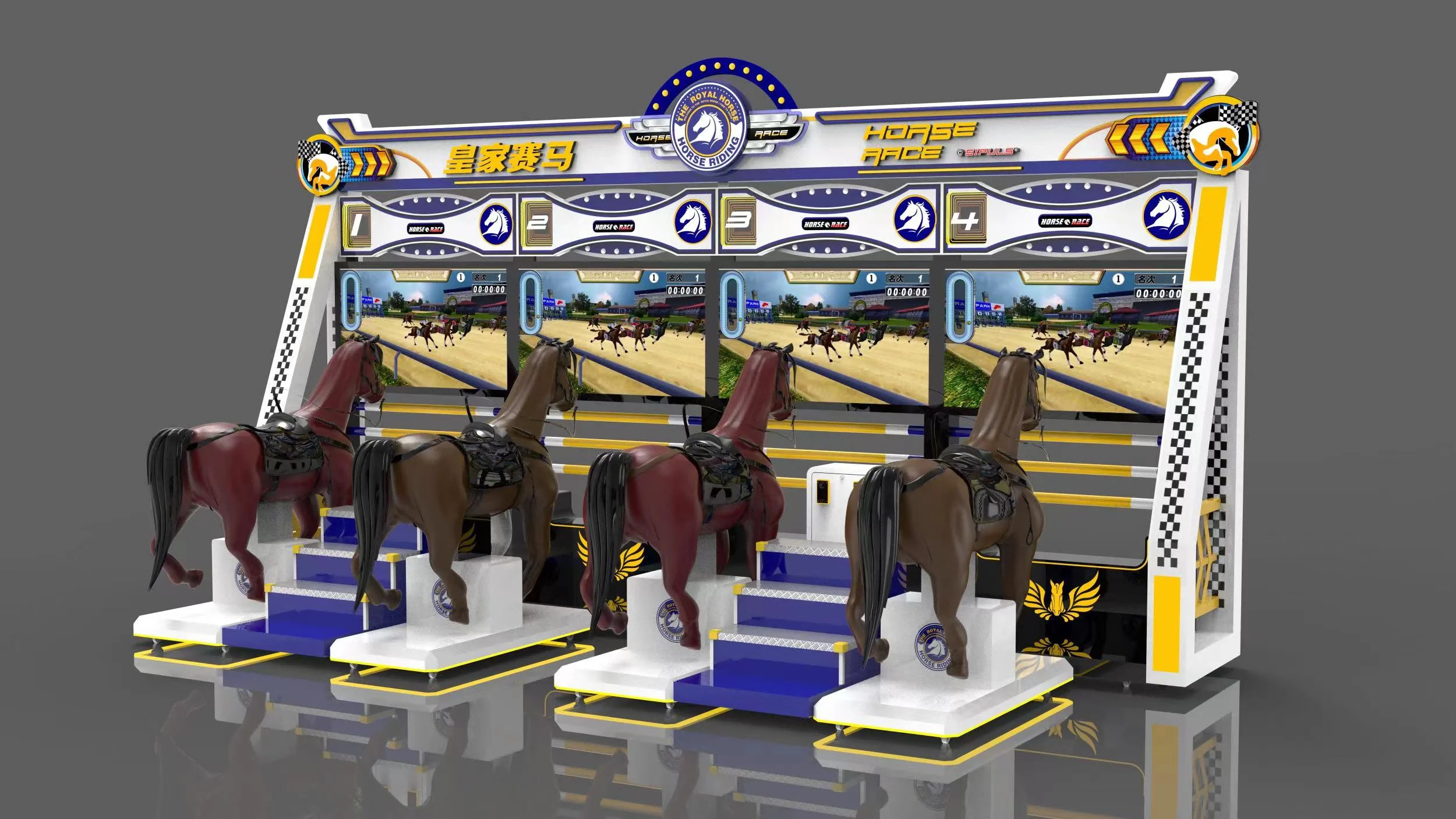 Coin Operated Horse Riding 2 Players Electric Arcade Horse Racing Game ...