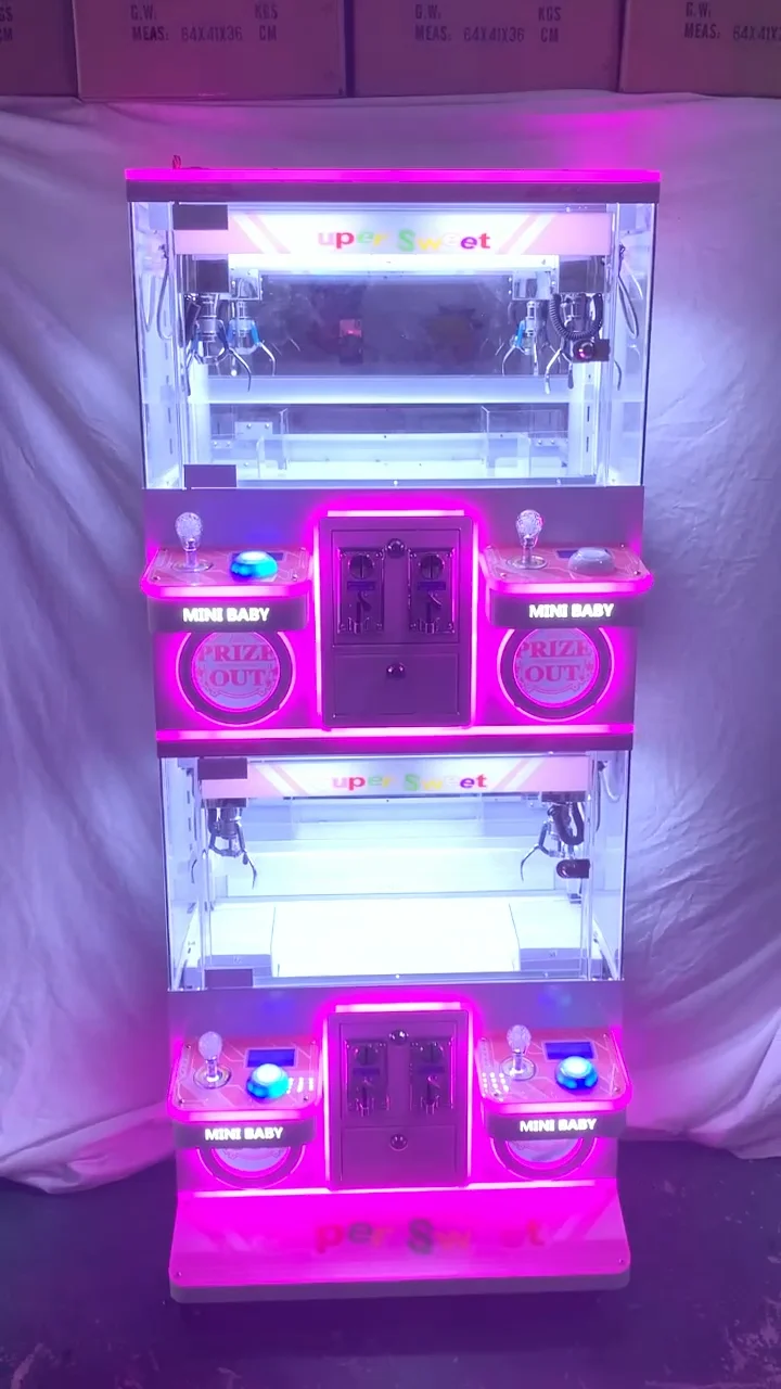 Coin Operated Claw Vending Plush Arcade Game Four Person Doll Crane ...