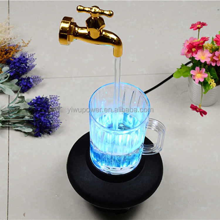 Mug Desktop Waterfall Fountain With Led Light Illuminated Beer Mug For ...