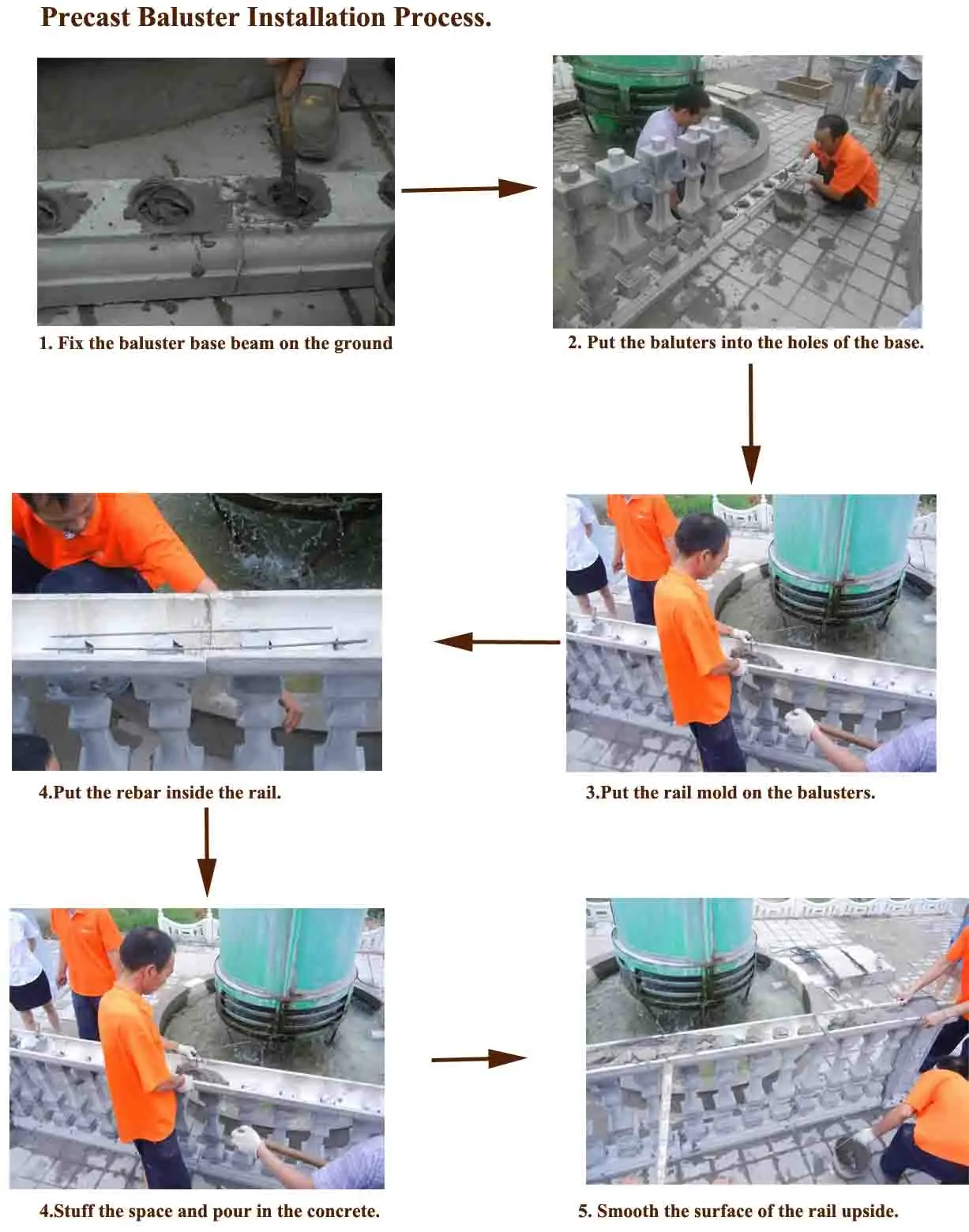 Concrete Precast Baluster Handrail Fence Molds for Outdoor Garden ...