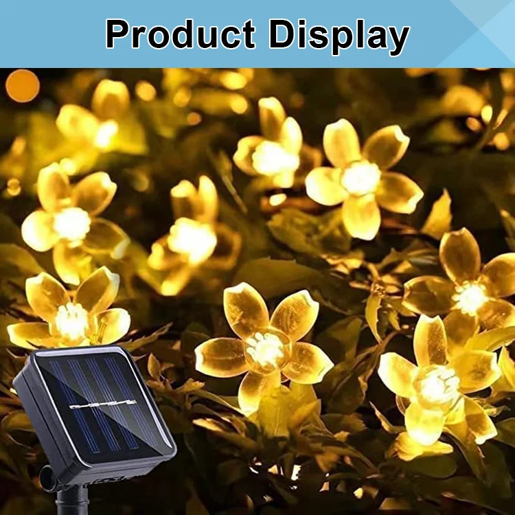 20 Feet 30 Led Sakura Solar Fairy Waterproof Solar String Lights For ...