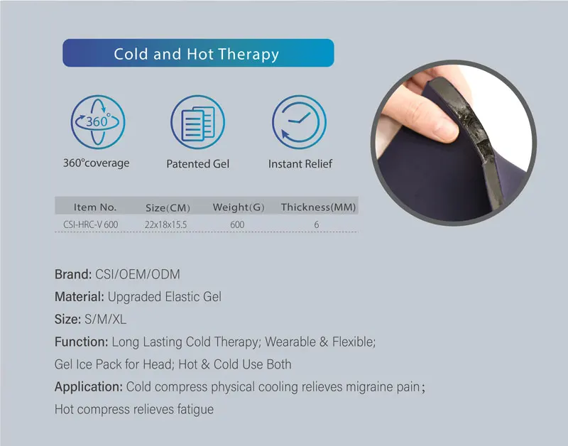 Csi Thick Solid Gel Full Head Coverage Hot Cold Therapy Gel Ice ...