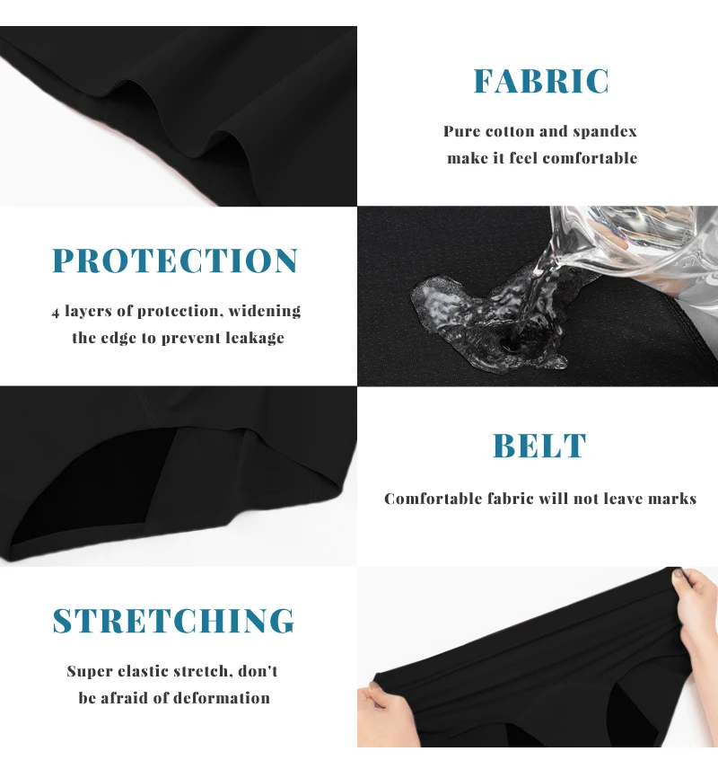 Reusable Postpartum Leakproof Period Boxer No Pfas Free Odor Underwear ...