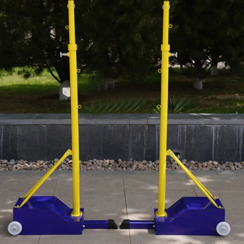 Portable Badminton Net Stand with Moving Wheel & Steel Frame, OEM