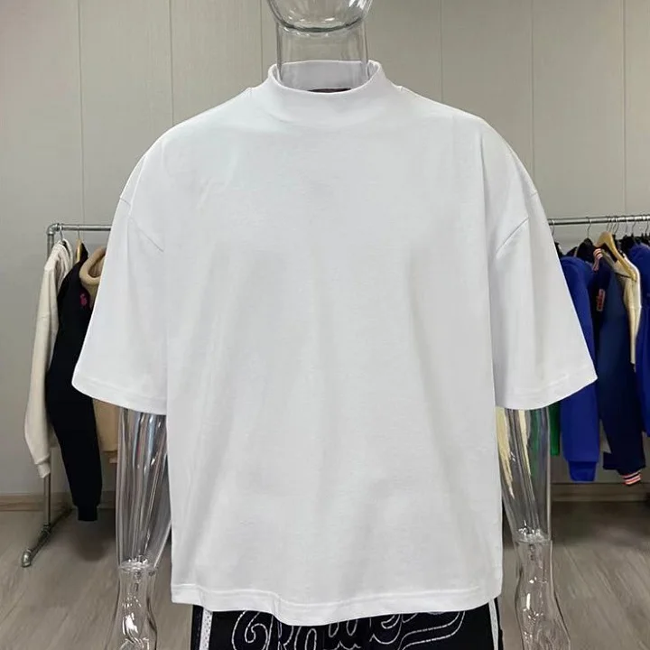 Oversize Crop Boxy Fit Tshirt Men 100% Cotton Drop Shoulder Streetwear ...