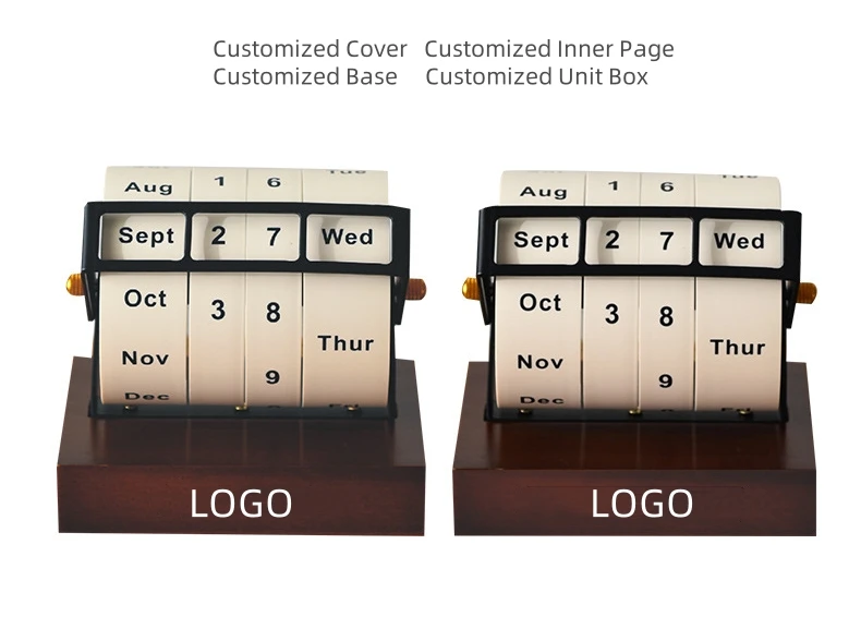 Premium Manual Wooden Wheel Calendar - Reusable & Stylish