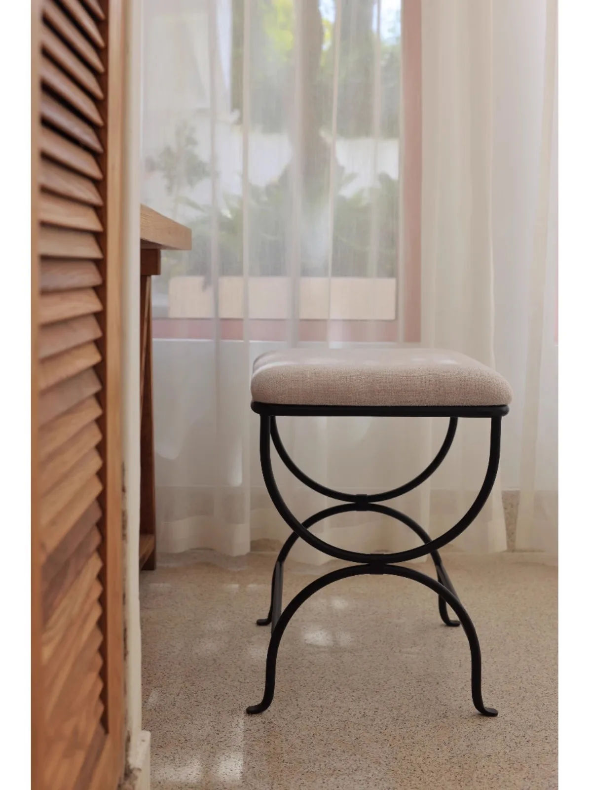 Industrial Loft Rectangular Makeup Vanity Velvet Footrest Stool Ottoman ...