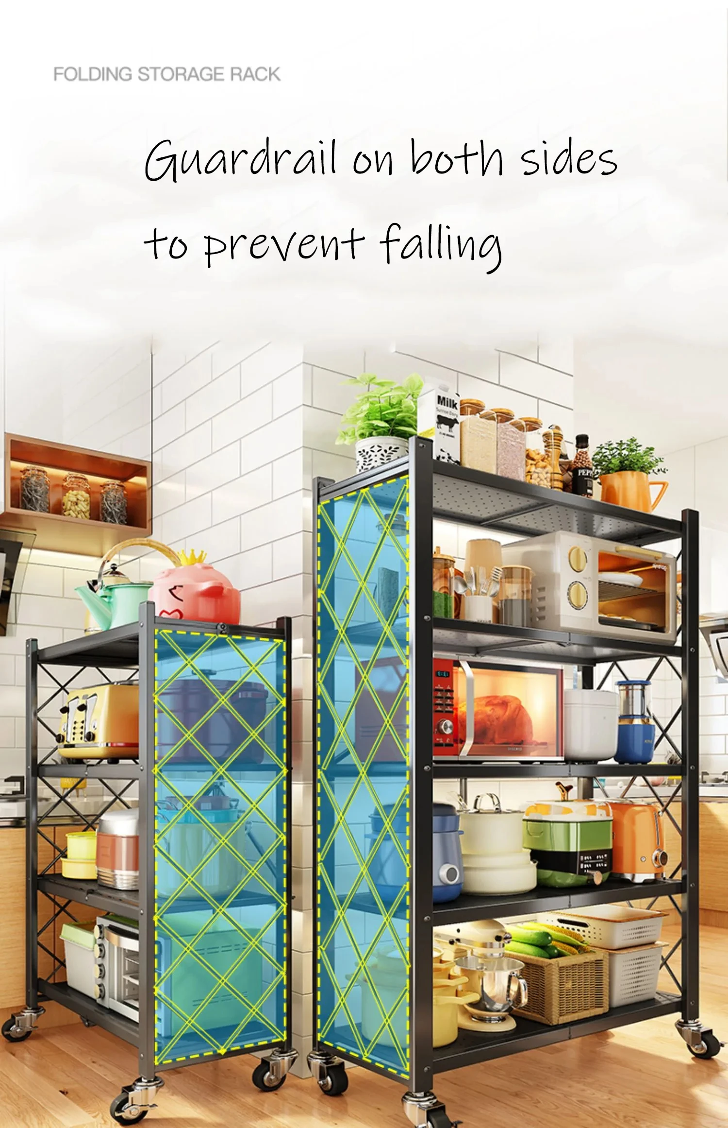 Foldable Kitchen Shelves - Efficient Storage Solutions