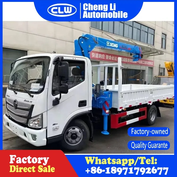 Foton 3 Ton 5 Ton Hydraulic Crane Truck 4x2 Straight Arms Crane Folding ...