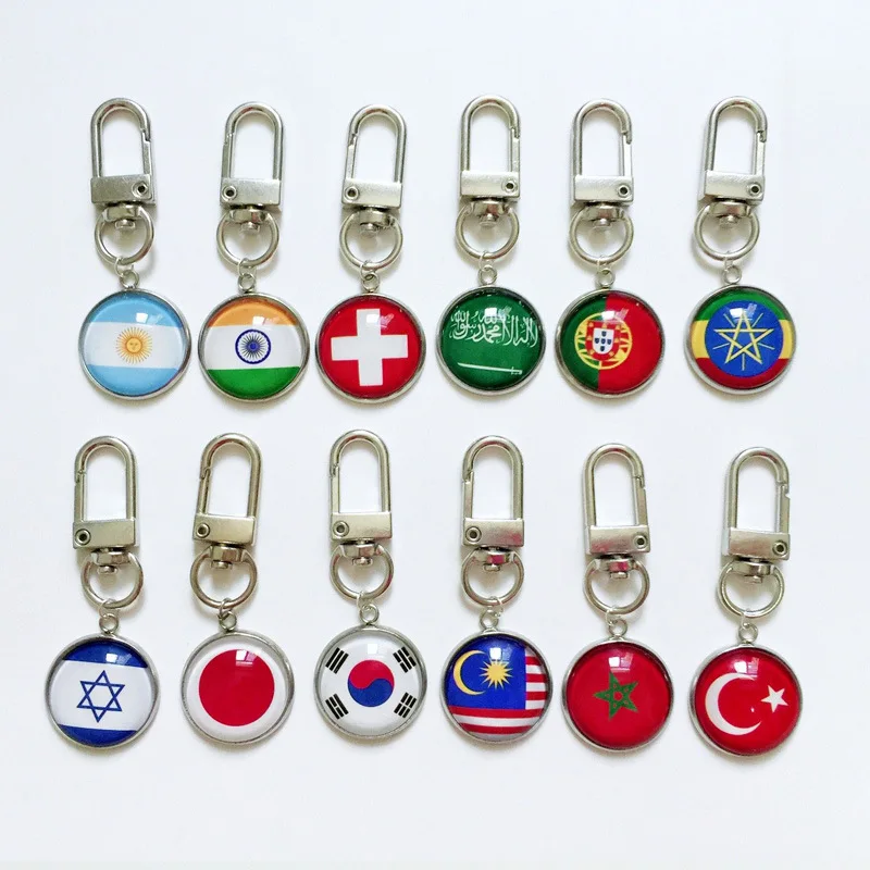 287 Countries National Flag Key Rings - Customizable Gifts